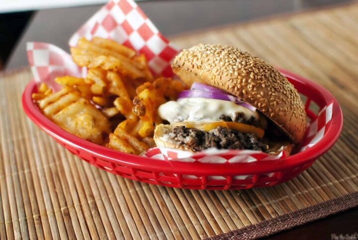 The Pan Seared "From Away" Burger | Kita Roberts PassTheSushi.com