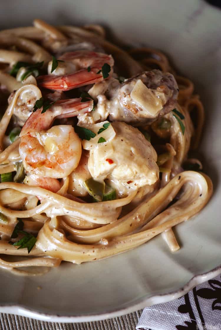 The Best Ever Cajun Chicken Shrimp and Sausage Pasta Recipe | Kita Roberts