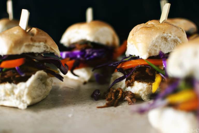 Slow Cooker Asian Sliders with Slaw | Kita Roberts PassTheSushi.com