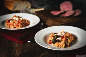 Oven Roasted Fall Veggie Risotto Recipe | Kita Roberts PassTheSushi